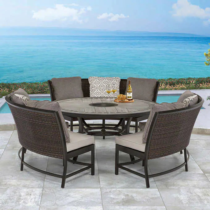 Agio Conway 4-piece Woven Bench Dining Set | US2DK