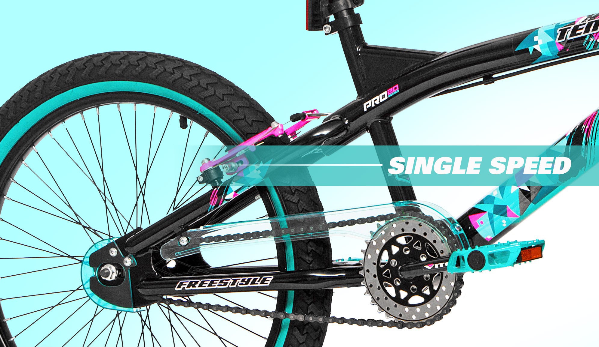 Kent 20" Tempest Girl's Bike, Black/Aqua | US2DK