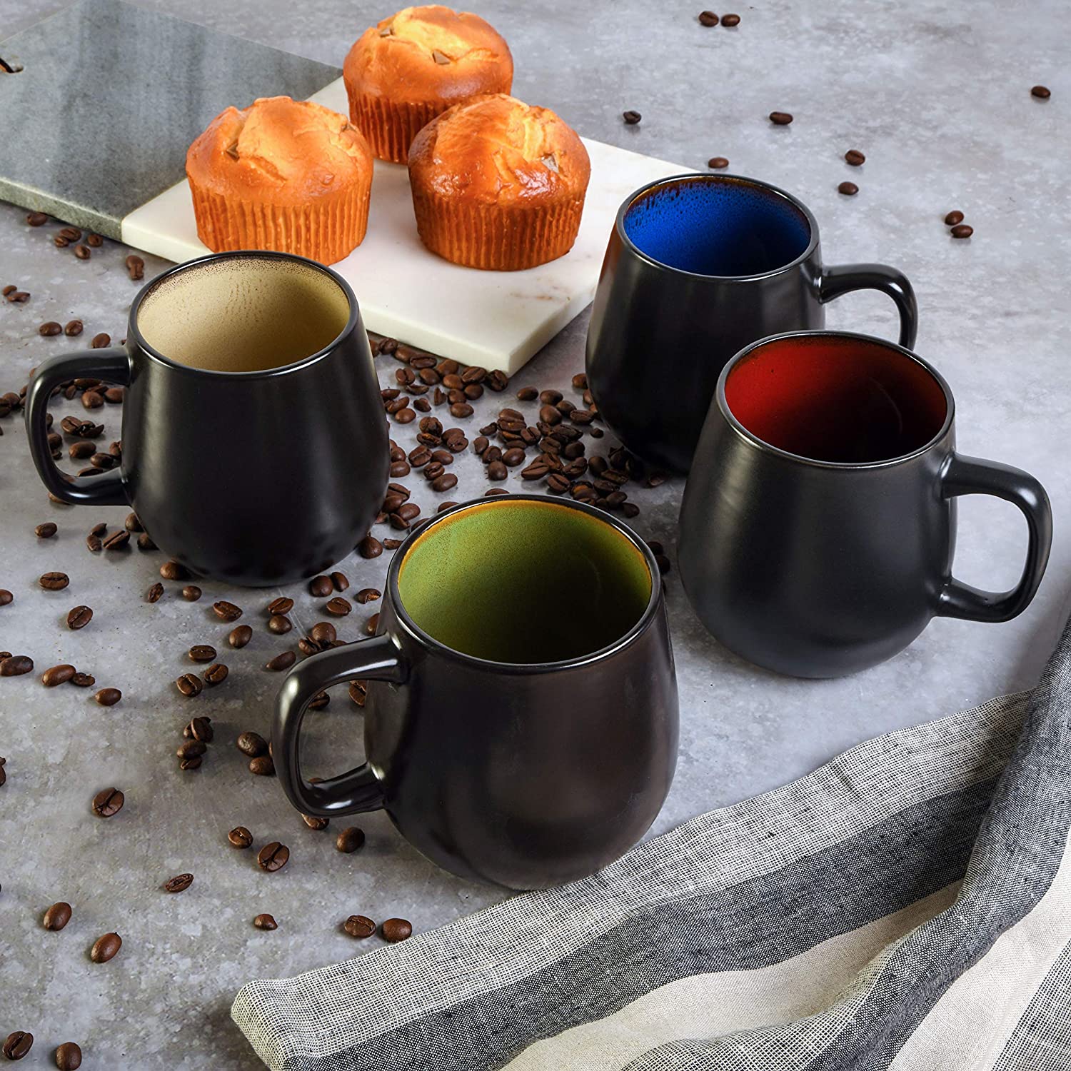 Laurie Gates Soho Cafe 4 Piece Set of 20 Ounce Mugs | US2DK