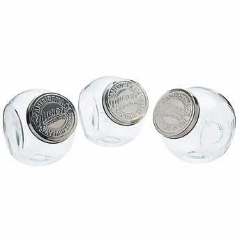 Mason Tilted Glass Jars, 3-pack Set | US2DK