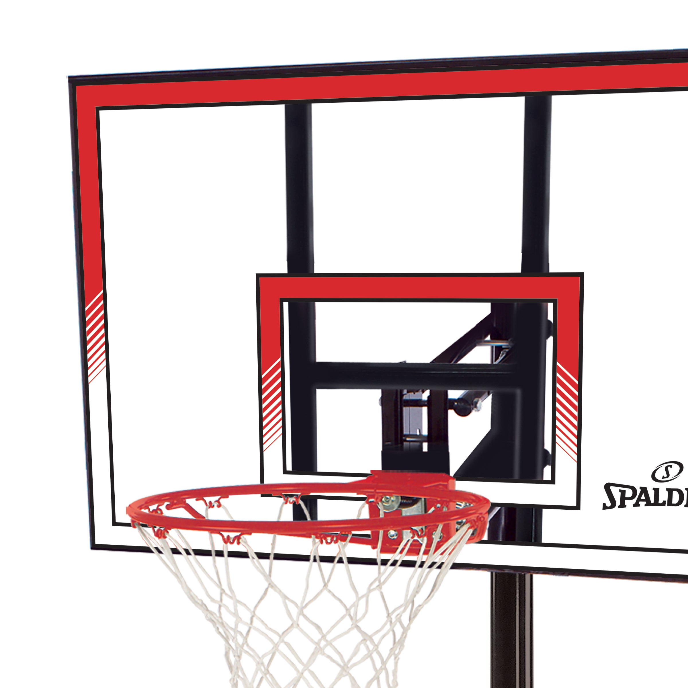 Spalding Ratchet Lift 44 Inches Polycarbonate Portable Basketball Hoop ...