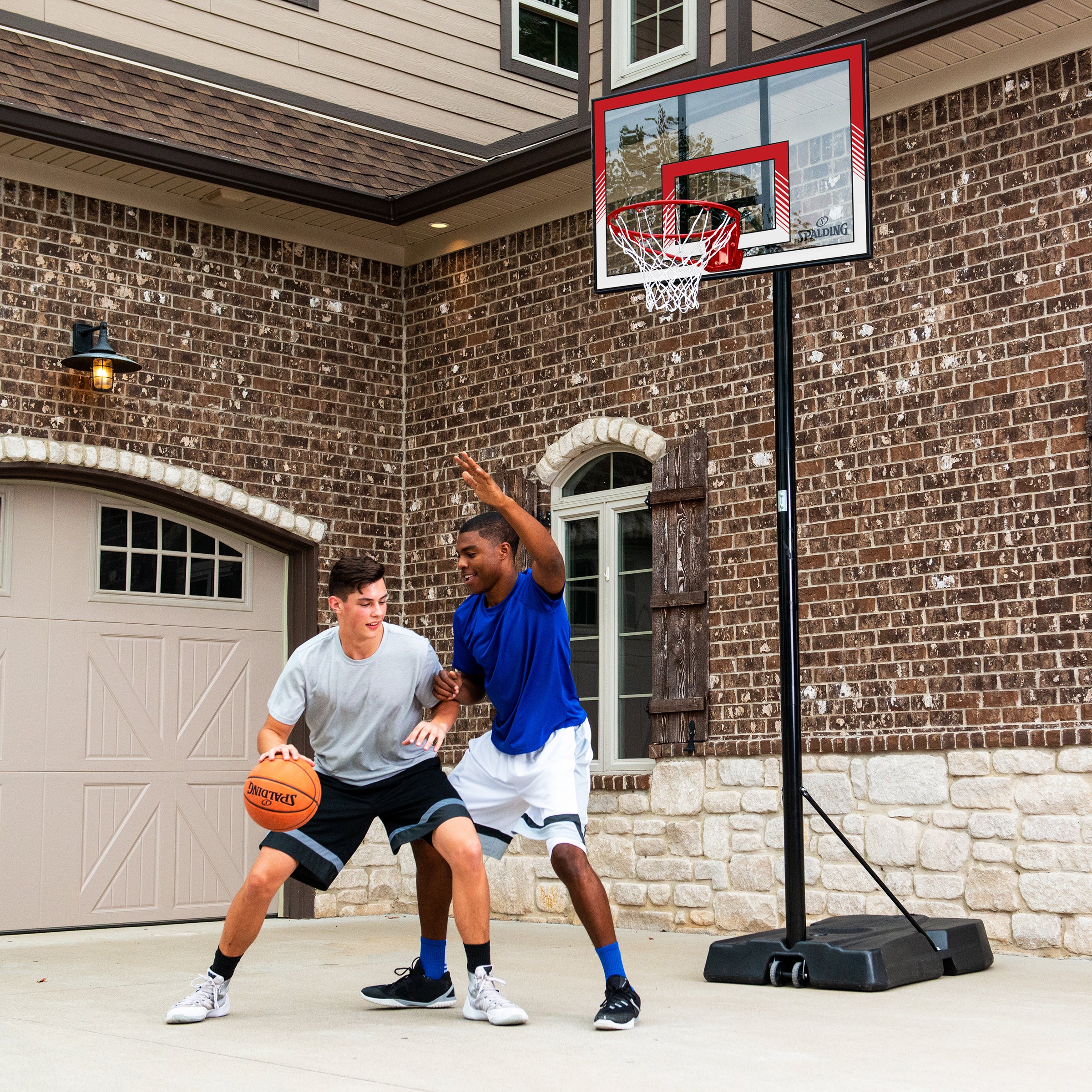 Spalding Ratchet Lift 44 Inches Polycarbonate Portable Basketball Hoop ...
